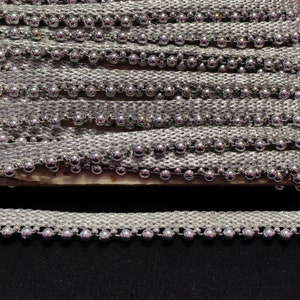 By Yard Indian Metallic Silver Color Trim, Silver Beaded Trim, Silver ...