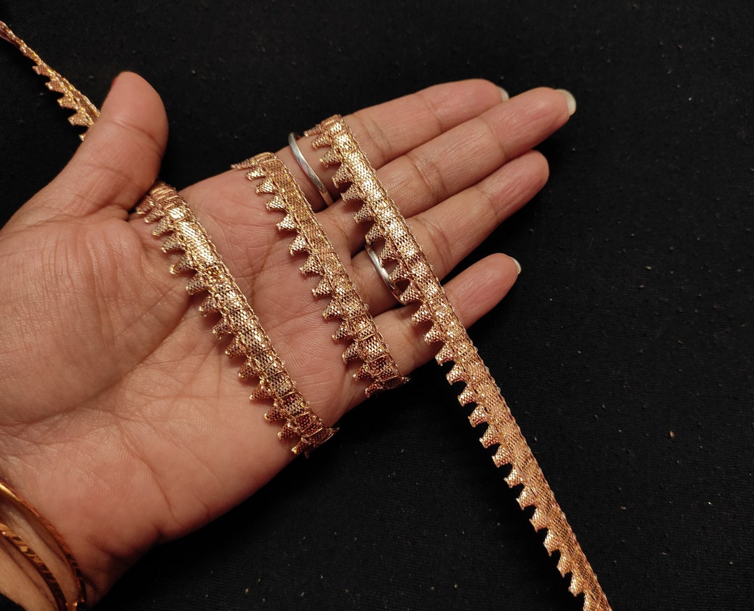 9 Yard Indian Metallic Copper Gold Color Trim, Copper Sari Trim, Copper ...