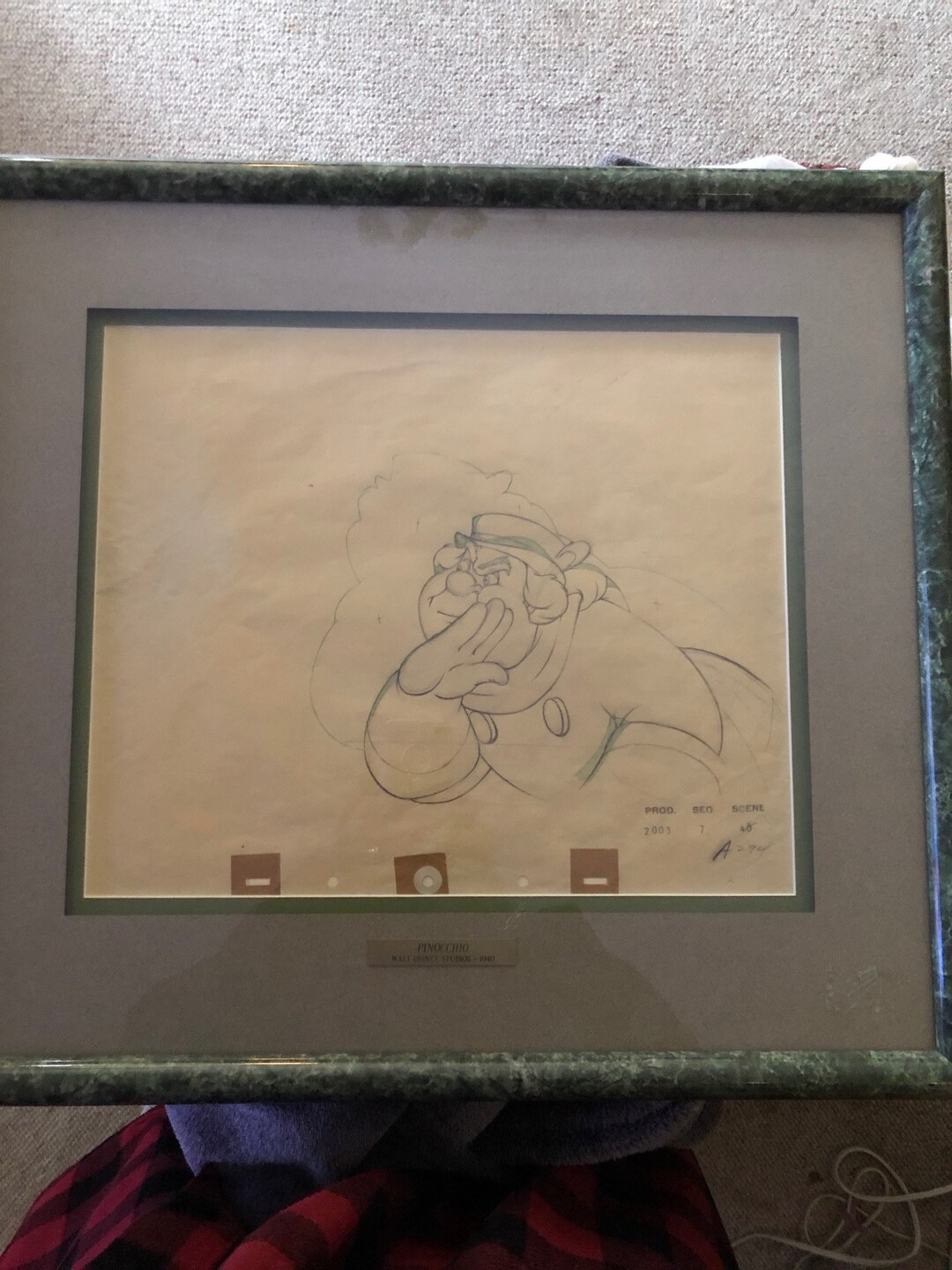 Framed Walt Disney Original Pencil Drawing 1940 Coachman Pinocchio - Etsy