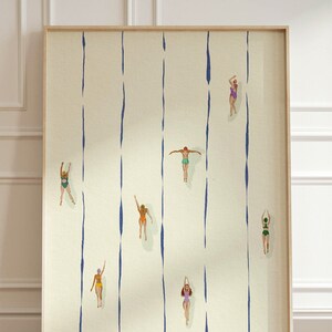 Summer Art Print, Coastal Art, Sunbathers Beach Print, Beach House Wall ...