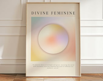 Divine Feminine Printable Poster, Spiritual Grainy Wall Art Print, Pink ...