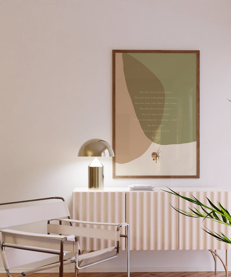 Rumi's Poem Poster, Rumi Potential Poem, Tan Color Quote Prints ...