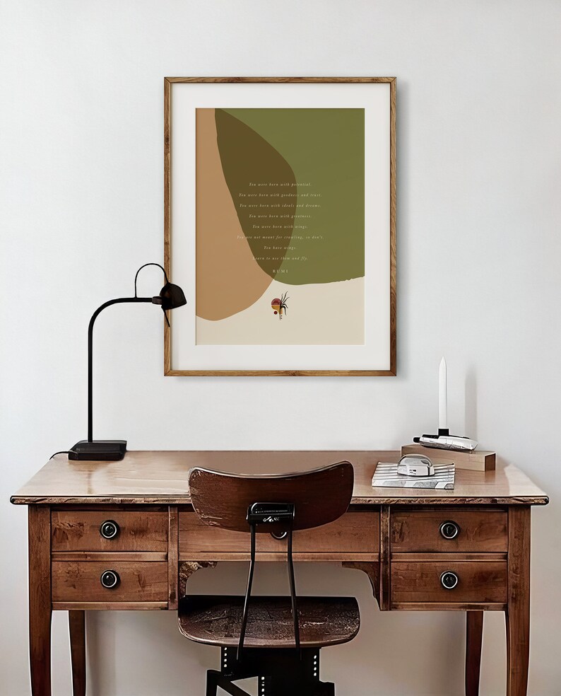 Rumi's Poem Poster, Rumi Potential Poem, Tan Color Quote Prints ...