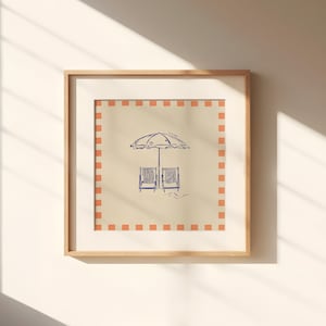 Summer Art Print, Coastal Art, Sunbathers Beach Print, Beach House Wall ...