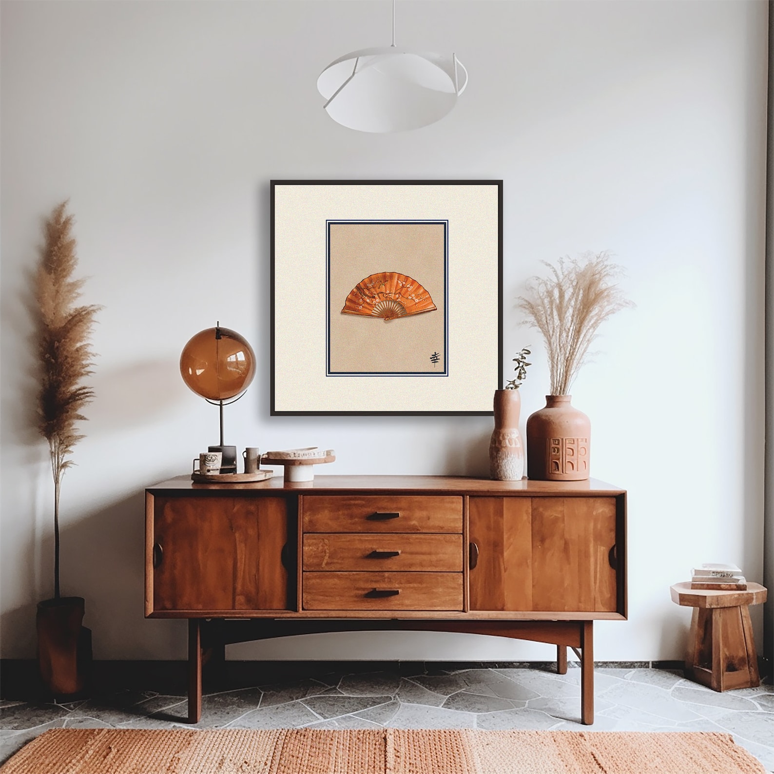 Vintage Japanese Print, Japanese Fan Art Illustration, Asian Gift ...