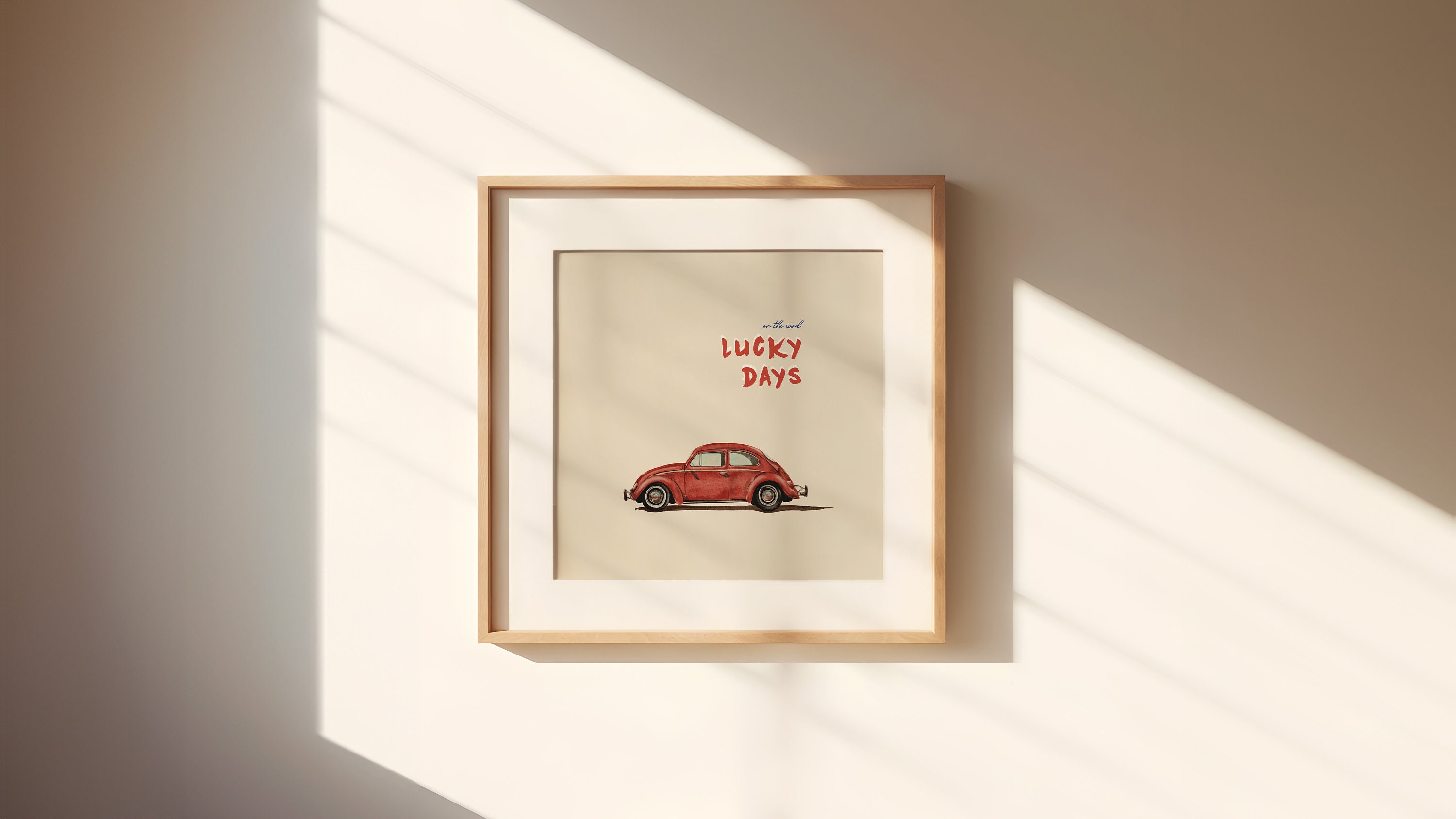 Classic Vintage CAR PRINT, Red Car Poster, Gift for Car Lover, Car ...