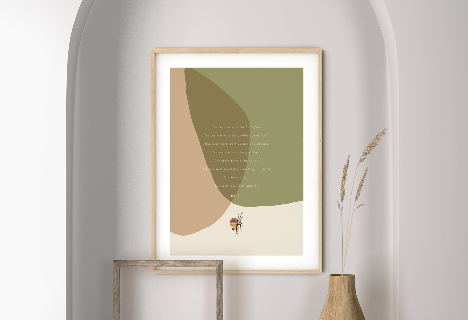Rumi's Poem Poster Rumi Potential Poem Tan Color Quote - Etsy