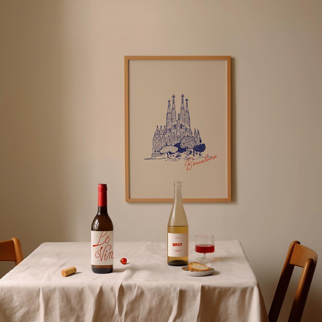 La Sagrada Familia Print: Barcelona Landmark Blueprint (digital ...