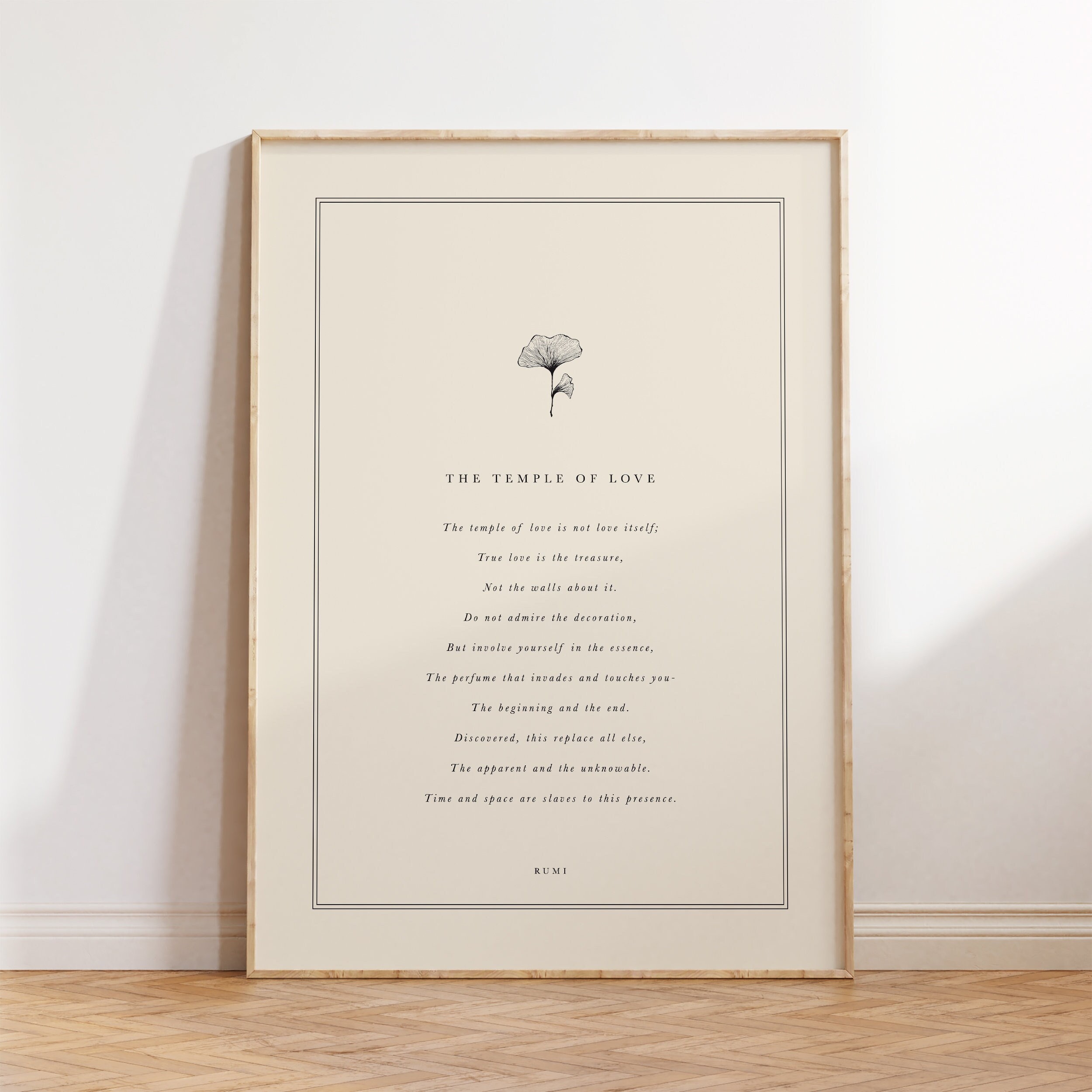 Rumi Quote: Temple of Love Poem, Rumi Original Poetry Art Print, Book ...