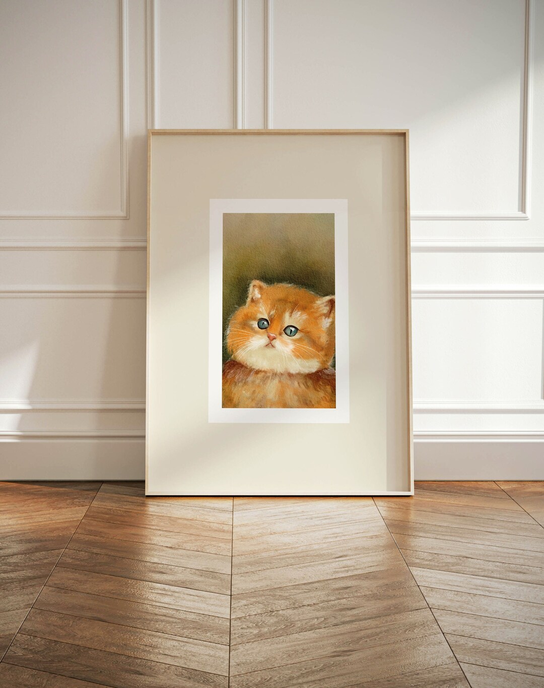 Funny Cat Illustration, Orange Tabby Print, Yellow Cat, Fat Cat ...