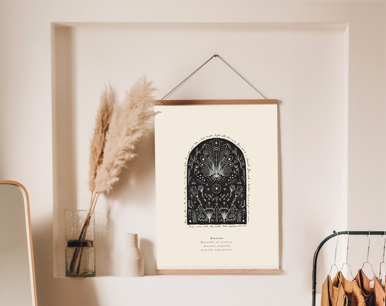 Ethnic Door Positive Affirmation Printable Print, Tribal Boho Art Decor ...