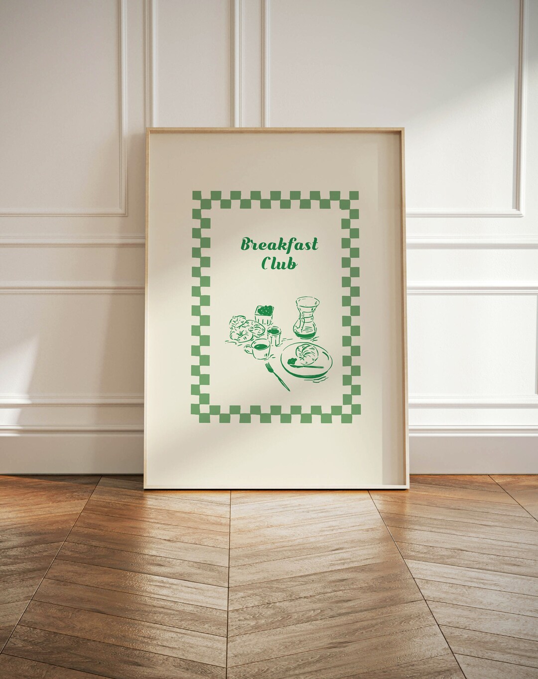 Green Hand Drawn Breakfast Club Printable Art, Breakfast Wall Art ...