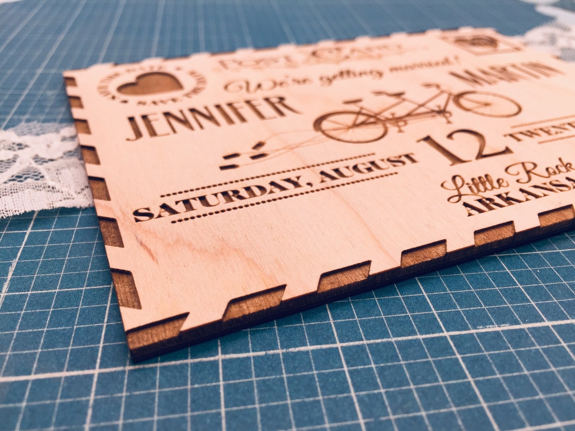 Save the Date, Engraved Save the Date, Wood Save the Date, Wooden Save ...
