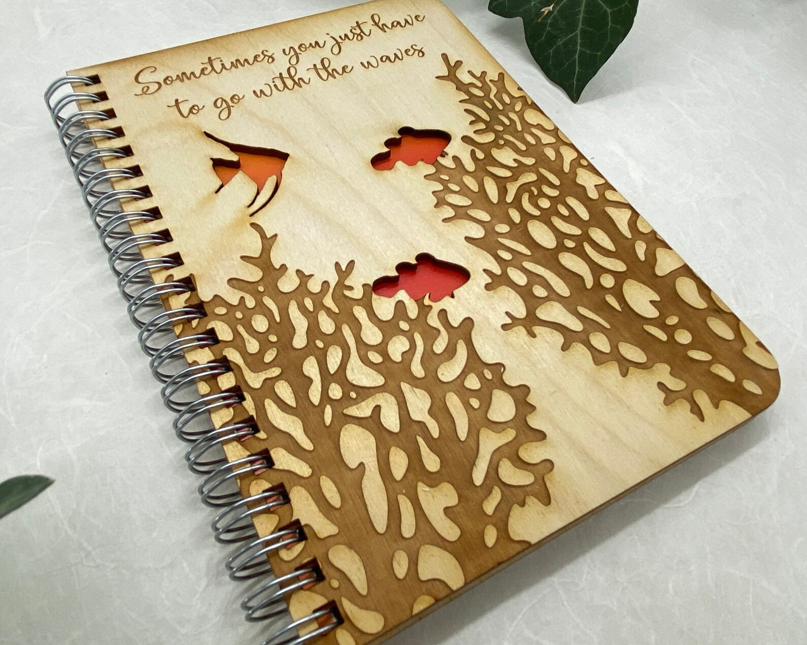 Journal tropical fish journal wood cover journal adventure | Etsy