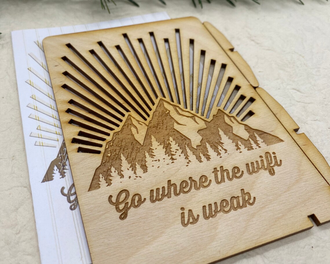 Cards Mountains Card Get Outside Card Gratitude Card - Etsy