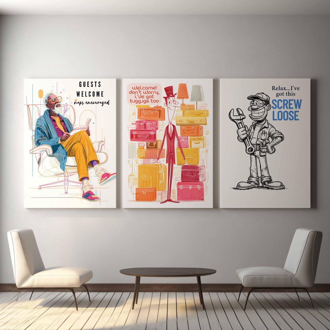 Printable Guest House Wall Art Set, Retro Hotel Lodge Decor, Vintage ...
