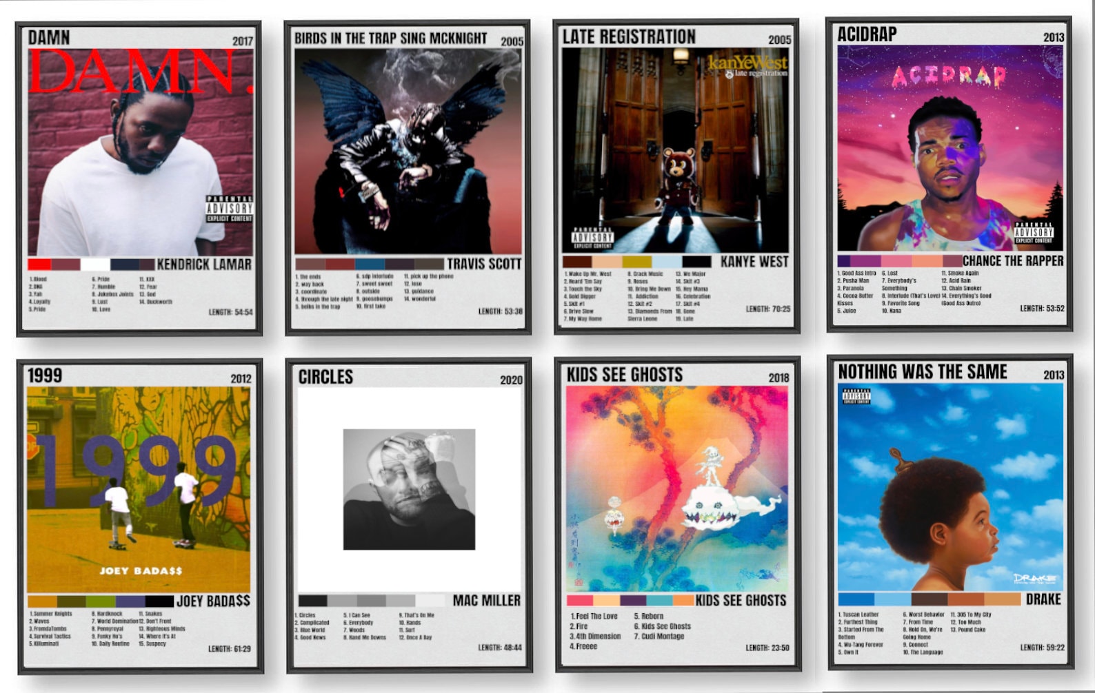 8 Rap Album Cover Posters - Digital Album Art Poster Download - Home ...