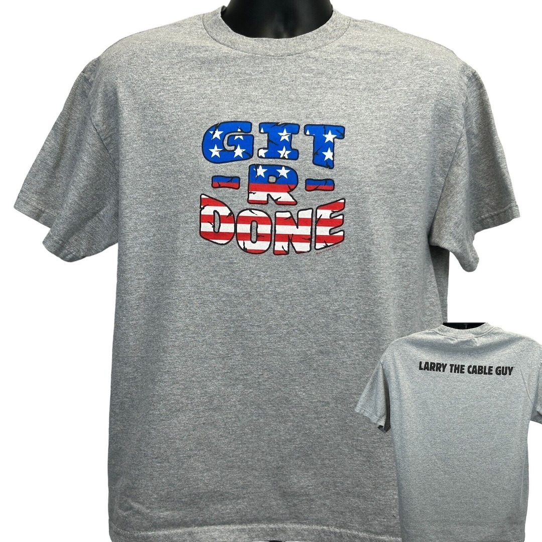 Larry the Cable Guy Git R Done Vintage Y2ks T Shirt Large Comedian Tee Mens Gray - Etsy
