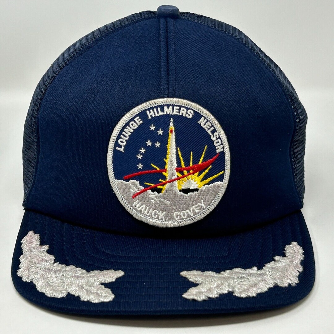 Vintage 80s NASA Space Shuttle STS-26 Trucker Hat Baseball Cap Blue ...