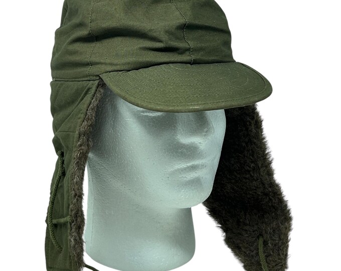 Vintage Korean War Pile Field Cap Hat Fitted 7 Ear Flaps Military Army ...
