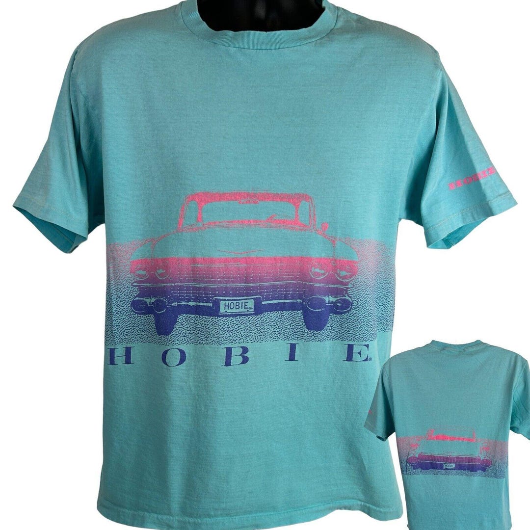 Vintage Hobie 1959 Cadillac Coupe Deville T Shirt Surfer Surfing Blue L ...