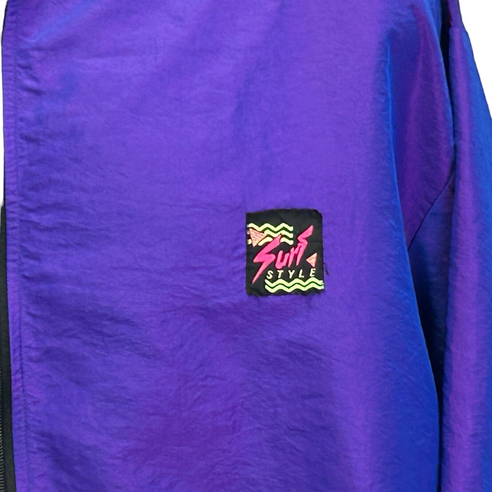 Surf Style Vintage 90s Windbreaker Jacket Surfer Surfing Iridescent ...