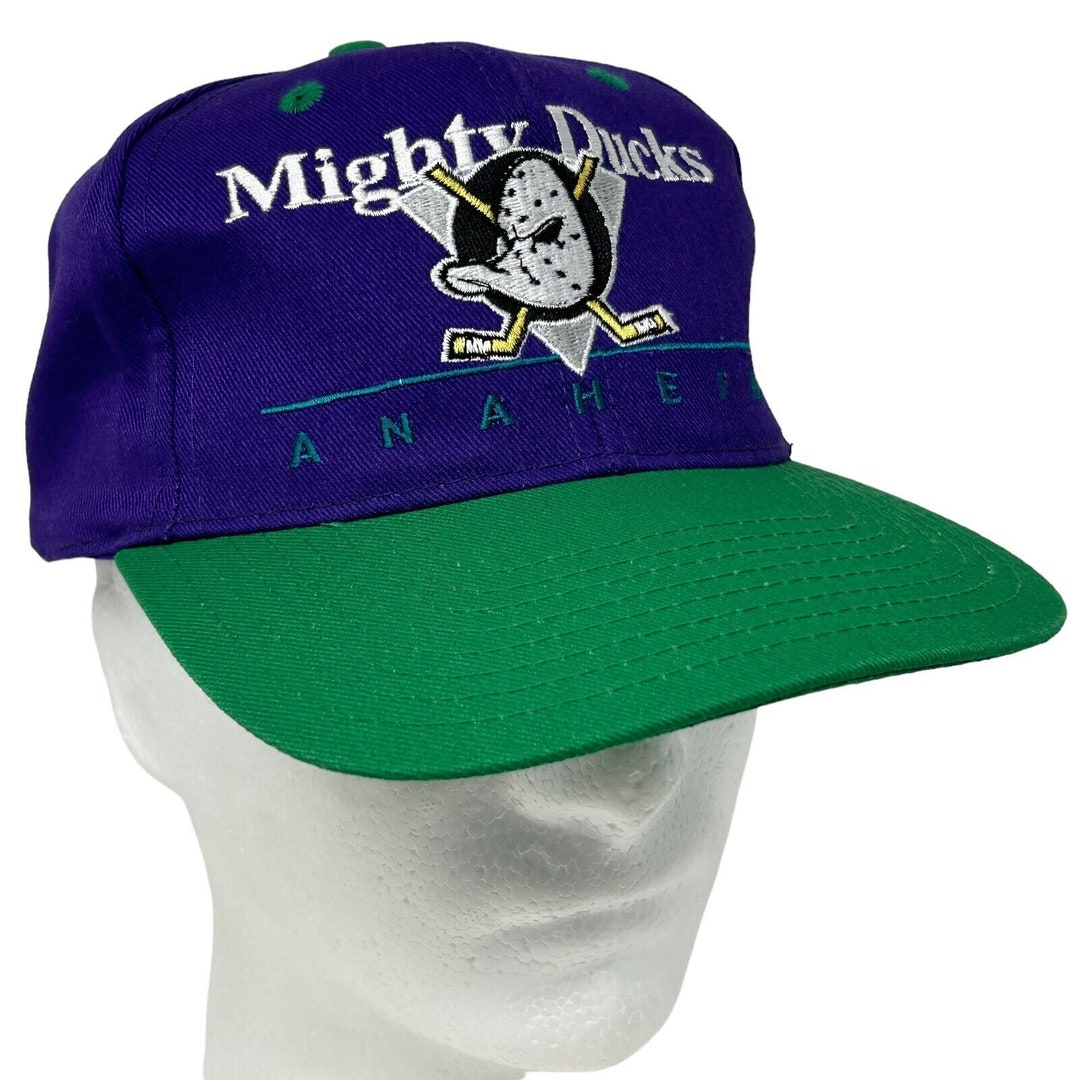 Anaheim Mighty Ducks Hat NHL Hockey Vintage 90s Purple Snapback ...