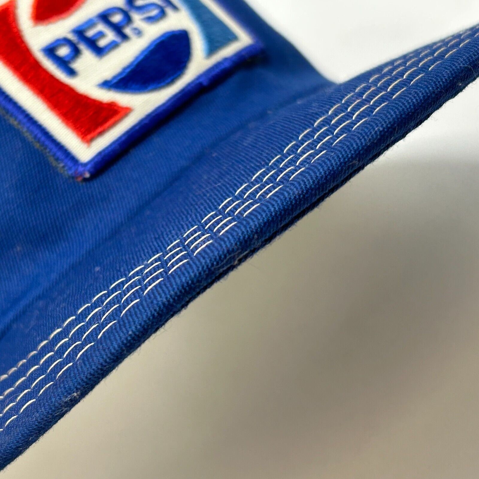 Pepsi Cola Patch 3 Stripe Snapback Trucker Hat Vintage 80s Blue USA ...