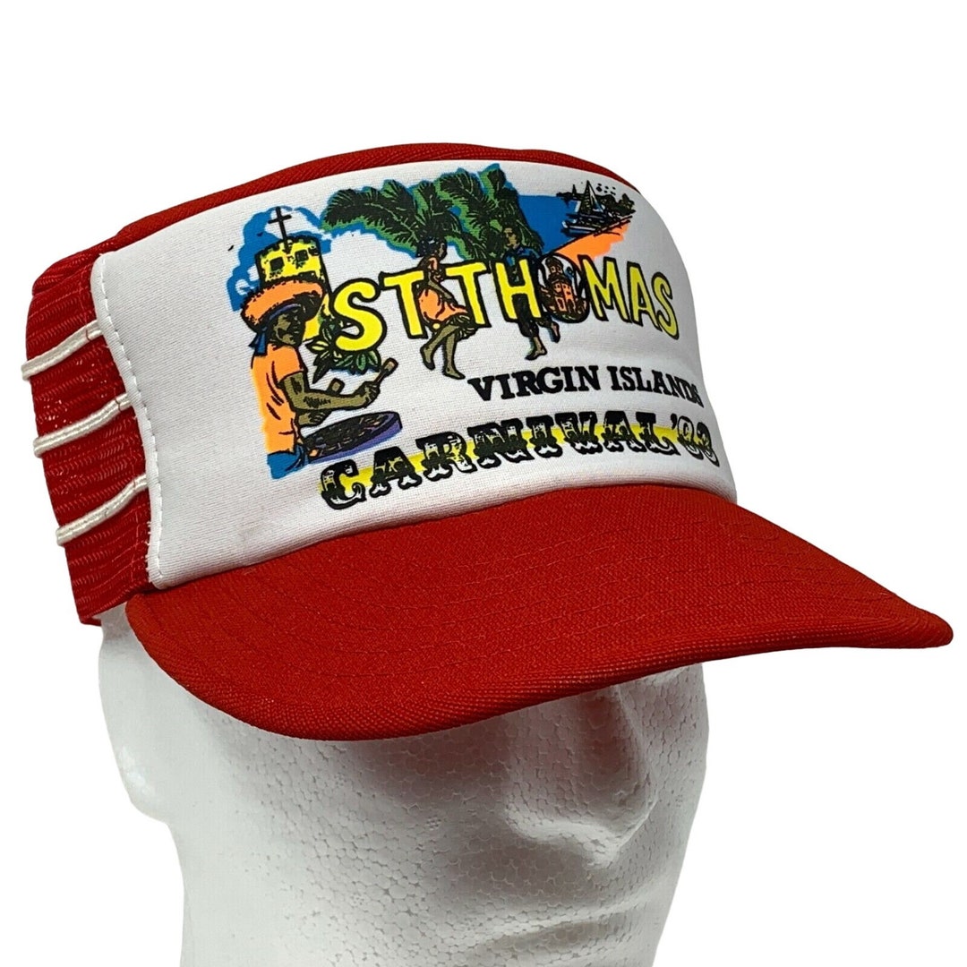 St Thomas Virgin Islands 3 Stripes Snapback Trucker Hat Vintage 80s ...