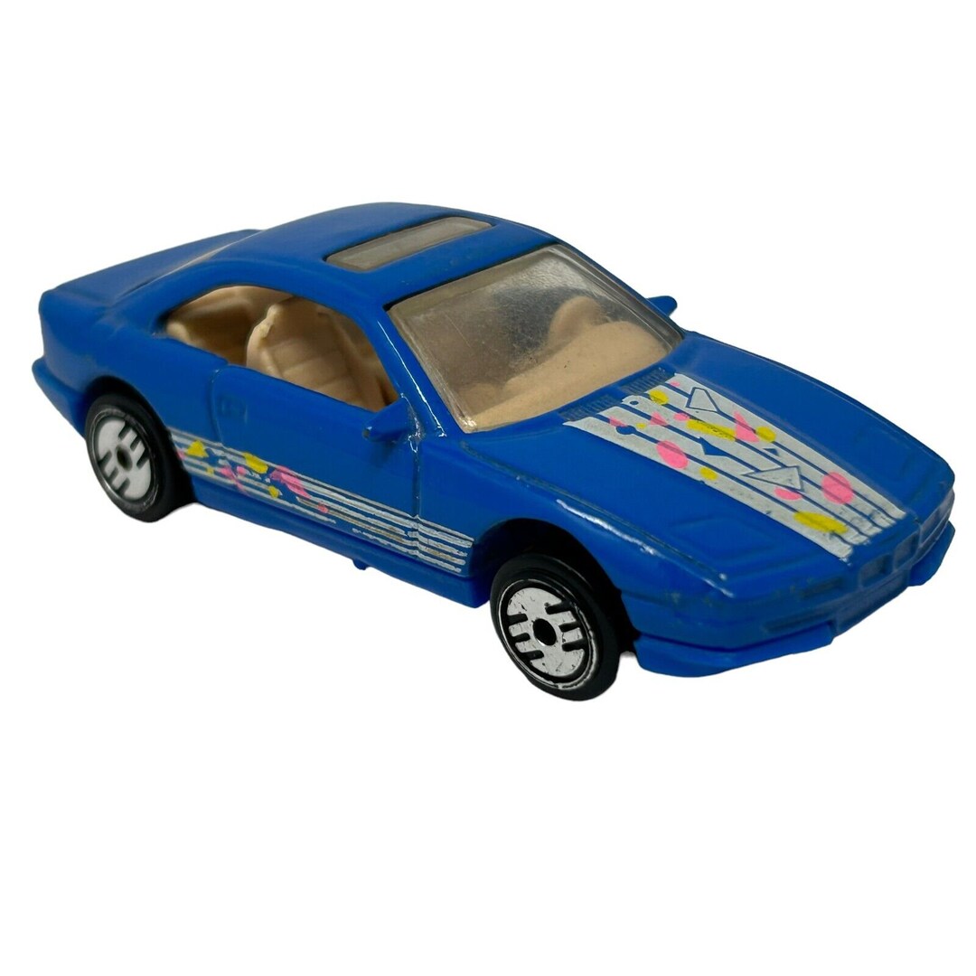 Hot Wheels BMW 850i Diecast Toy Car Vintage Blue Vehicle UH Wheels Tan ...