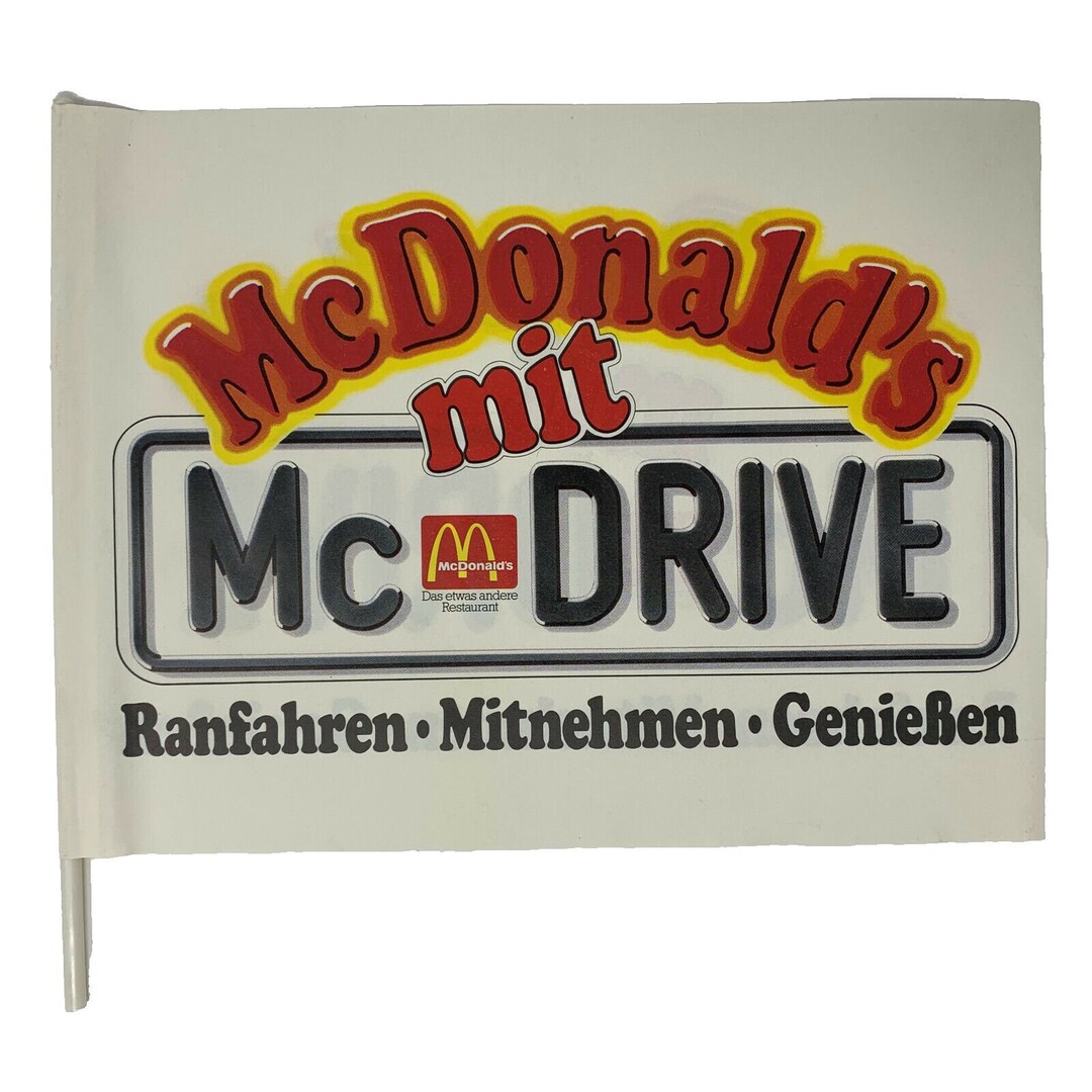 Mcdonalds German Mcdrive Paper Flag Germany 1991 Fast Food - Etsy