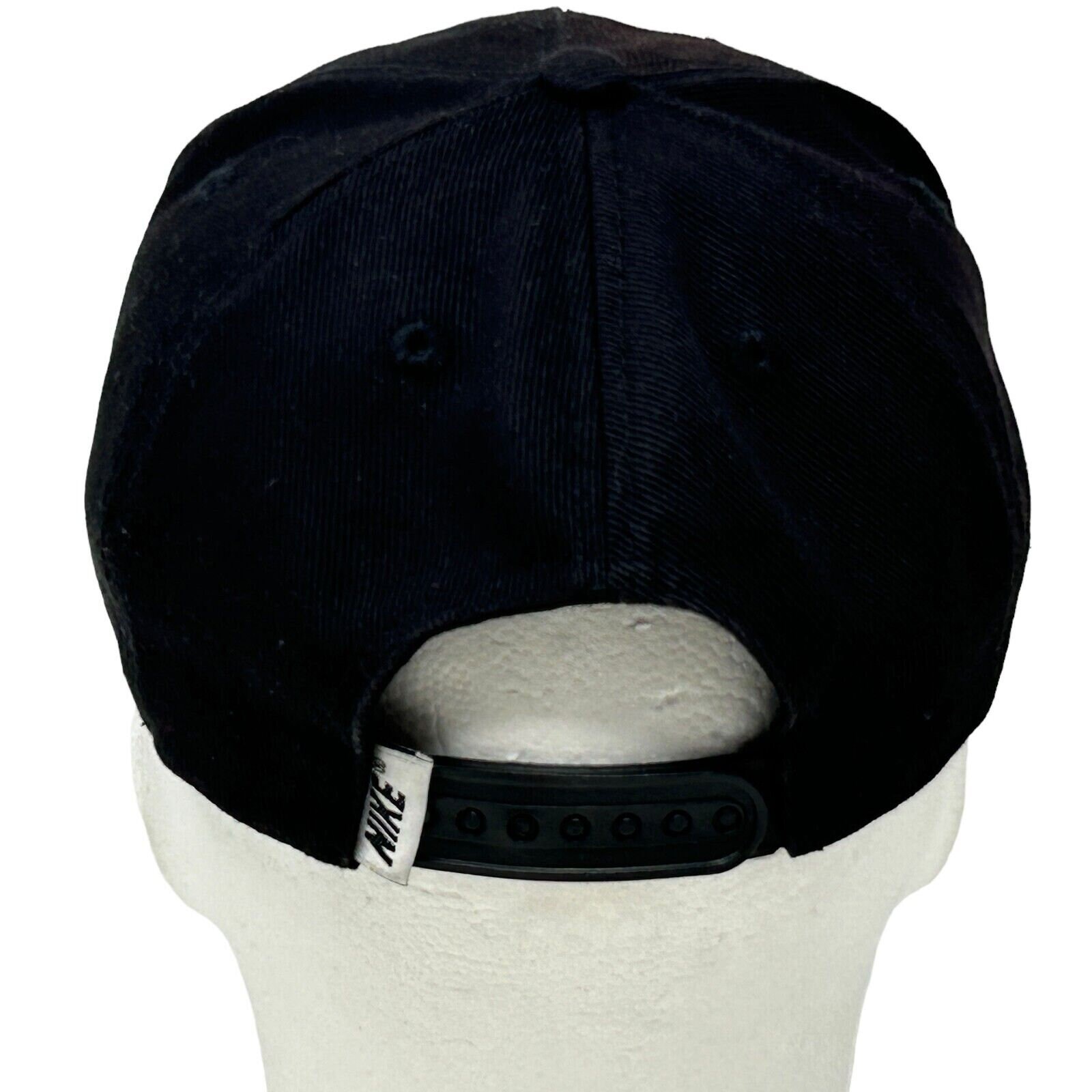 Nike Distressed Center Swoosh Logo Vintage 90s Hat Black Snapback ...