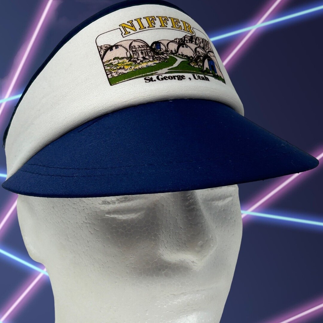 Vintage St George Utah Niffer Visor Hat Cap 80s Strapback Blue - Etsy