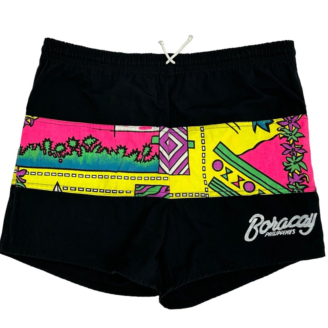 Boracay Philippines Vintage 90s Swimming Trunks Large Shorts Lined Mens ...