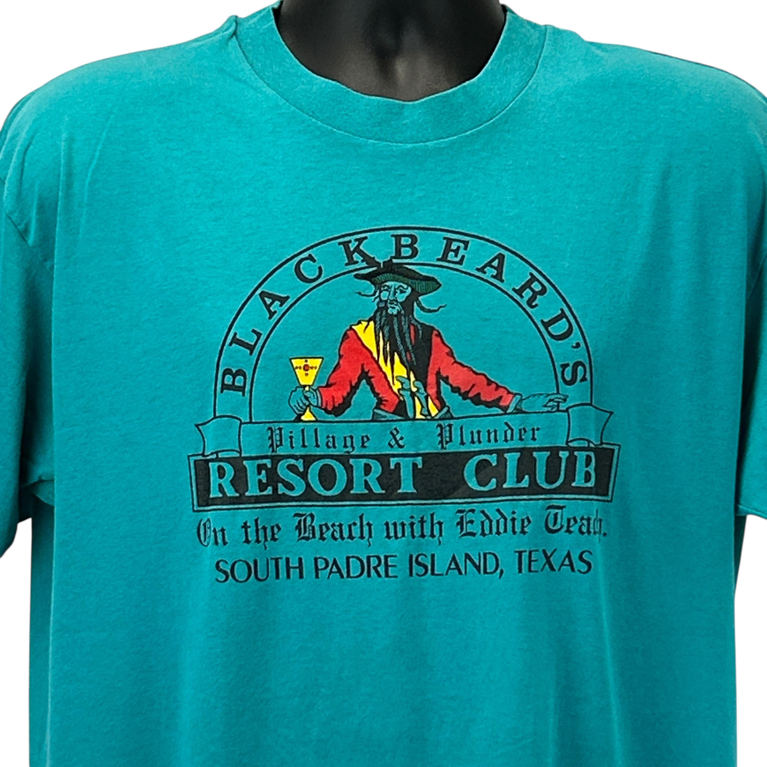 Vintage 80s Blackbeards Resort Club T Shirt South Padre Island USA ...