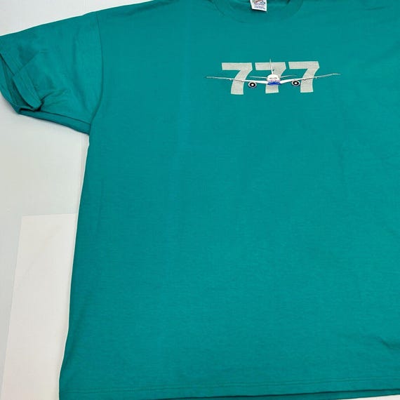 Vintage 90s Boeing 777 T Shirt Triple Seven Airliner … - Gem