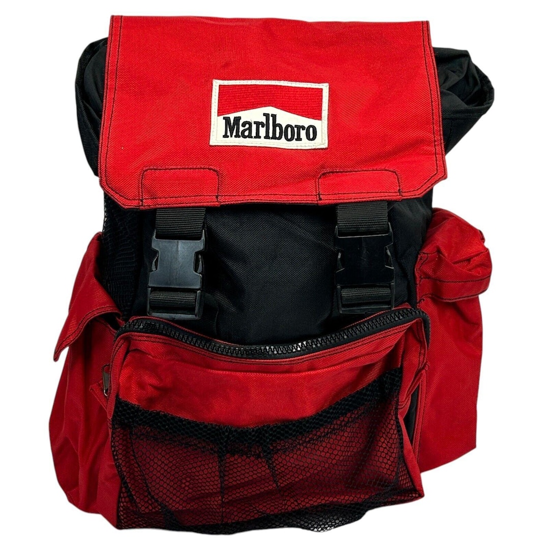 Vintage Marlboro Cigarettes Backpack 90s Hiking Padded Promotional ...