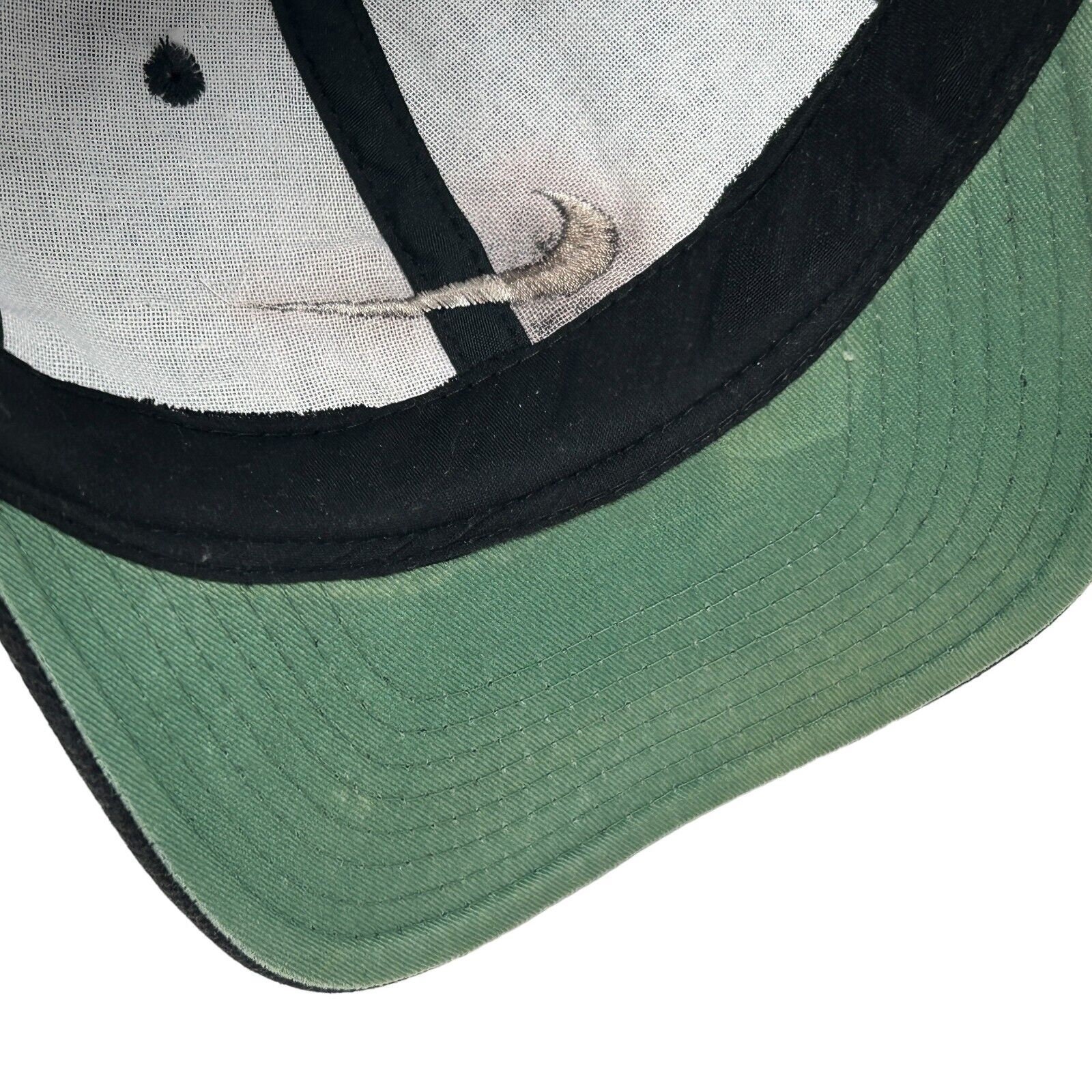 Nike Distressed Center Swoosh Logo Vintage 90s Hat Black Snapback ...