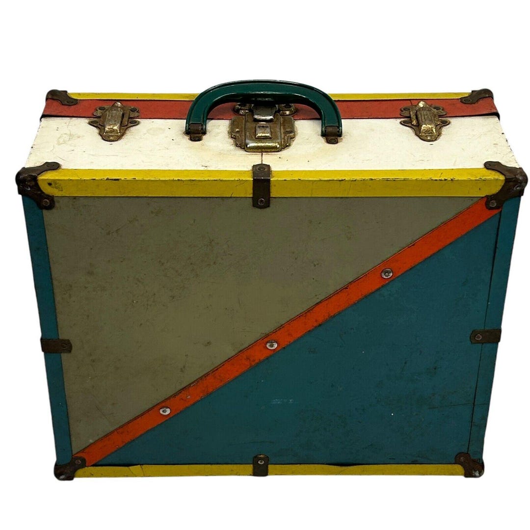 Vintage 50s Roller Skate Metal Carrying Case Ice Skating Box Handled ...