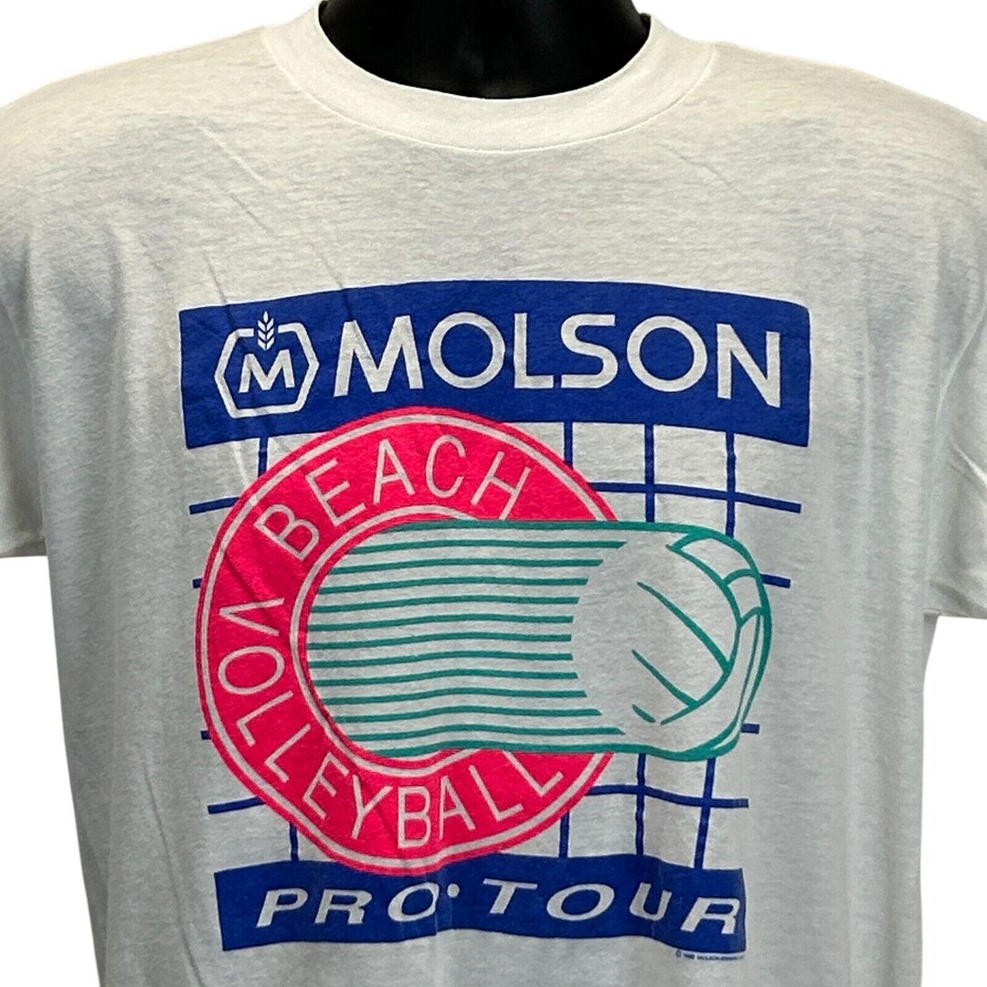 Vintage Molson Beach Volleyball T Shirt Mens Large Brewery Pro Tour 90s White - Etsy