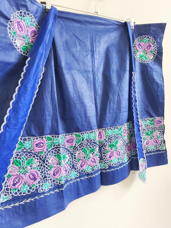 Vintage original Hungarian indigo blueprint folklore … - Gem