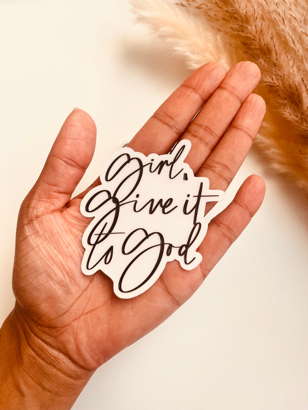 Give It to God Sticker, Clear Vinyl Self Affirmation Mirror Sticker ...