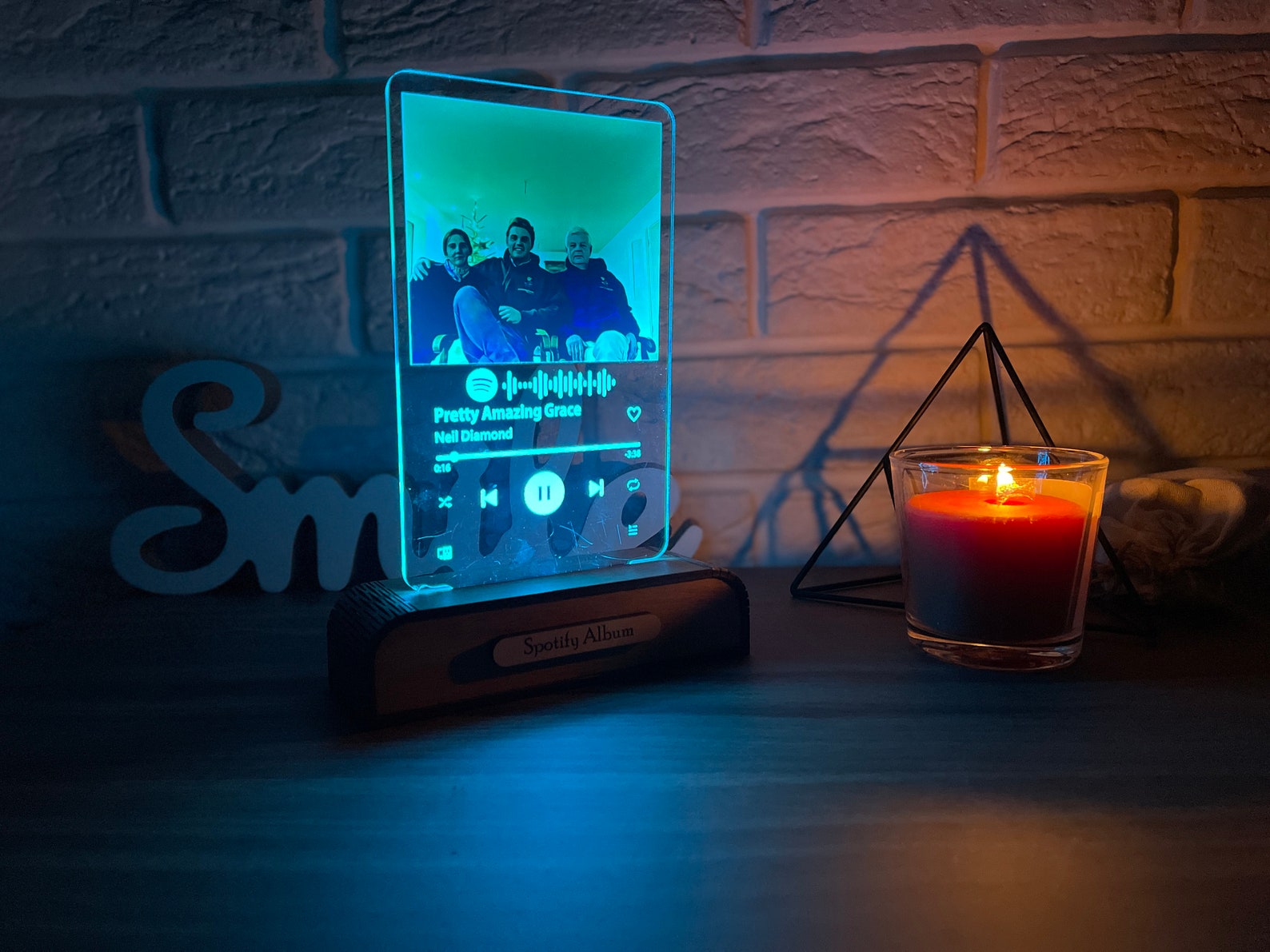 Music glass led light lamp Acrylic Music Custom Song LED | Etsy