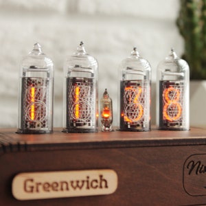 IN-14 Nixie Tube Clock: Neon Office Decor, Walnut Wood - Etsy
