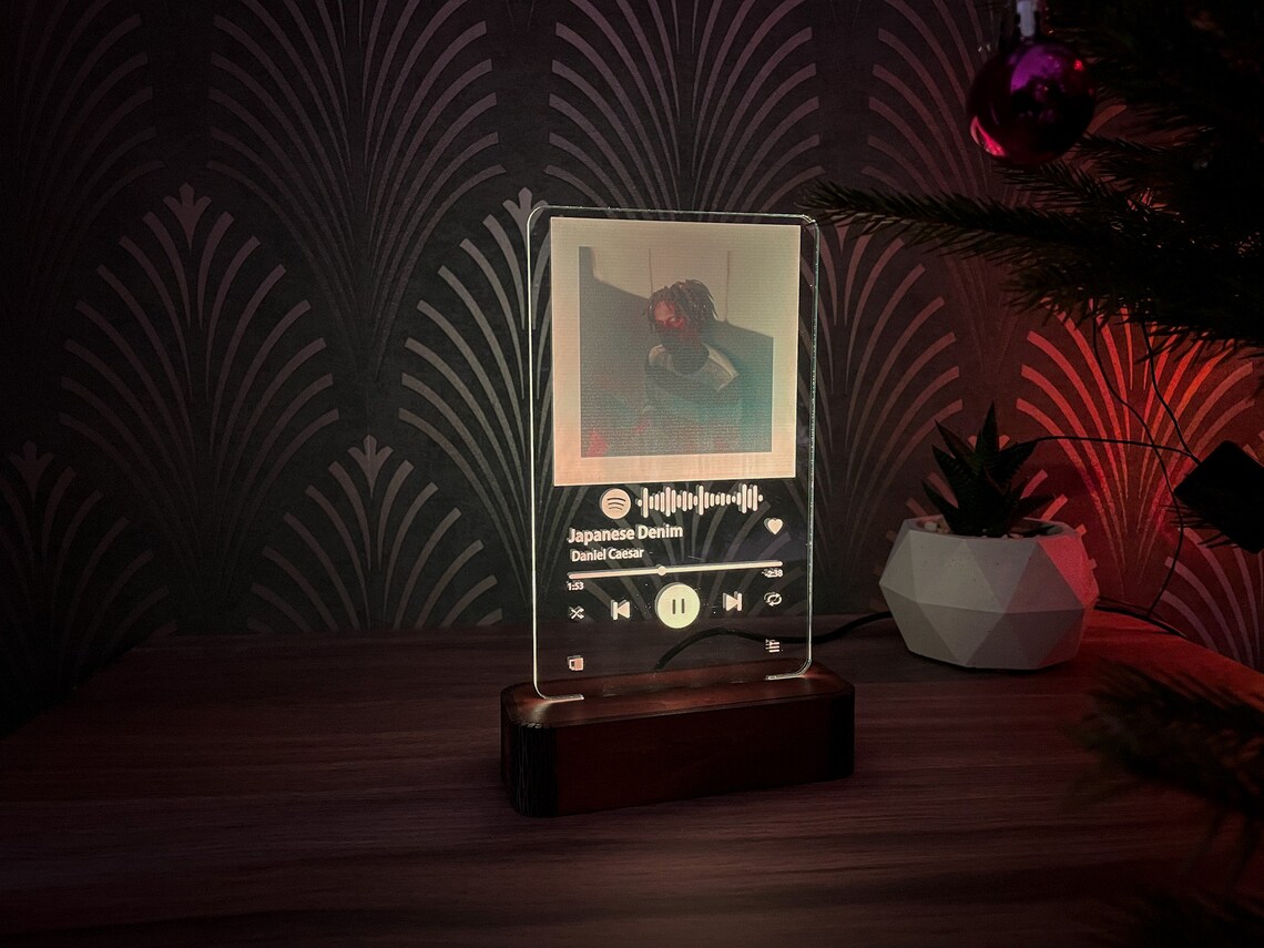 Spotify glass led light lamp 3D Acrylic Music Custom Song LED | Etsy