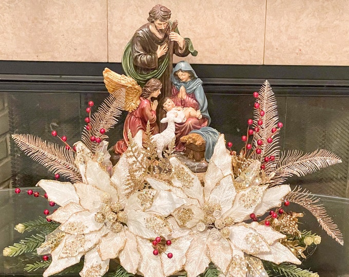 Christmas Centerpiece, Christmas Nativity Scene, Large Table Decor ...