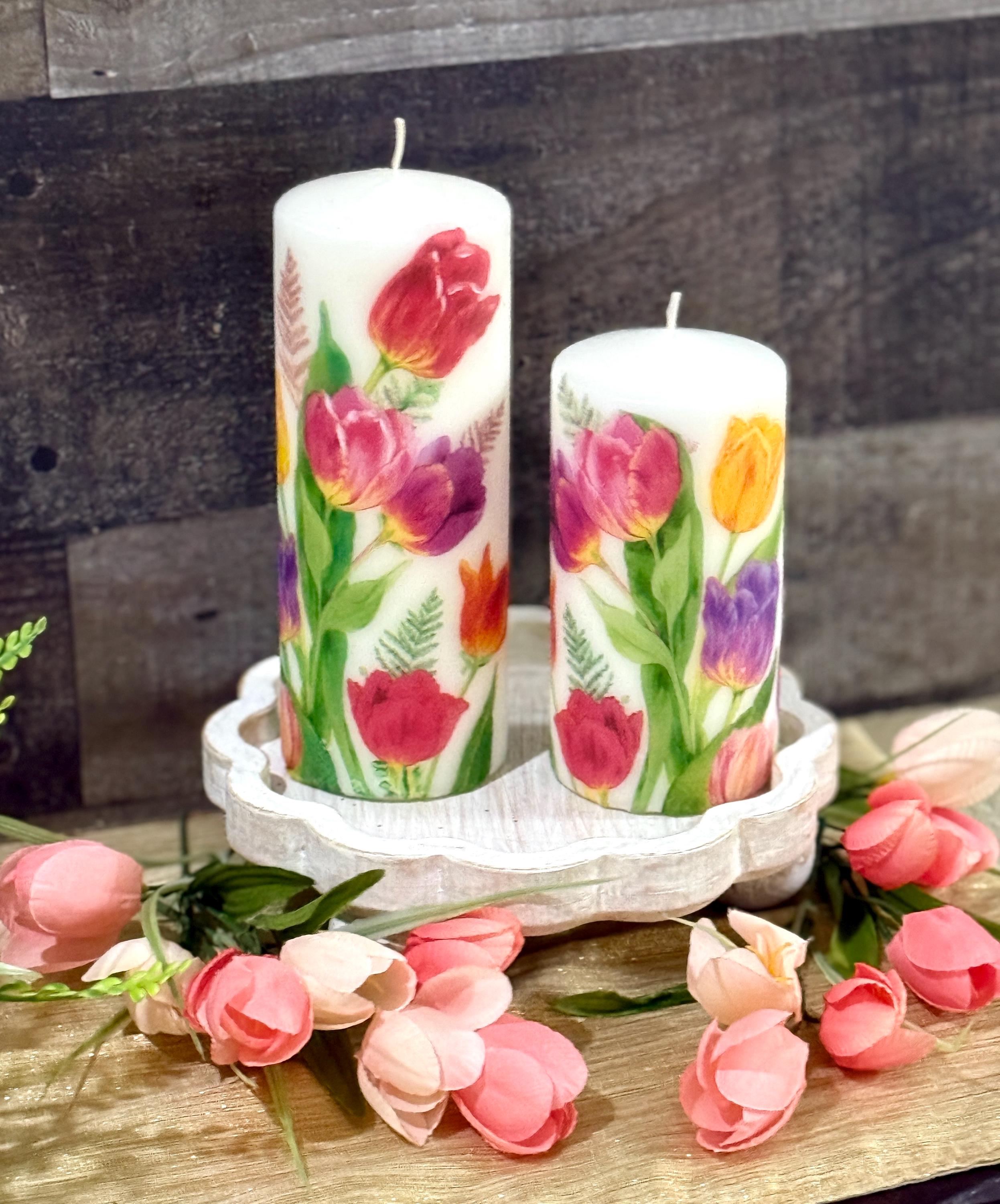 Tulip Candles, Spring Candles, Hand Crafted Candles, Spring Tulip ...