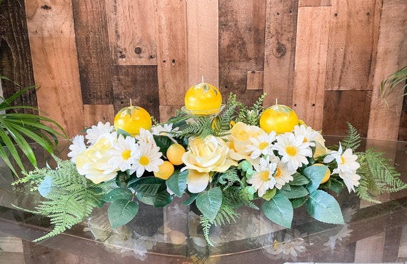 Lemon Centerpiece Summer Centerpiece Lemon Decor Yellow - Etsy
