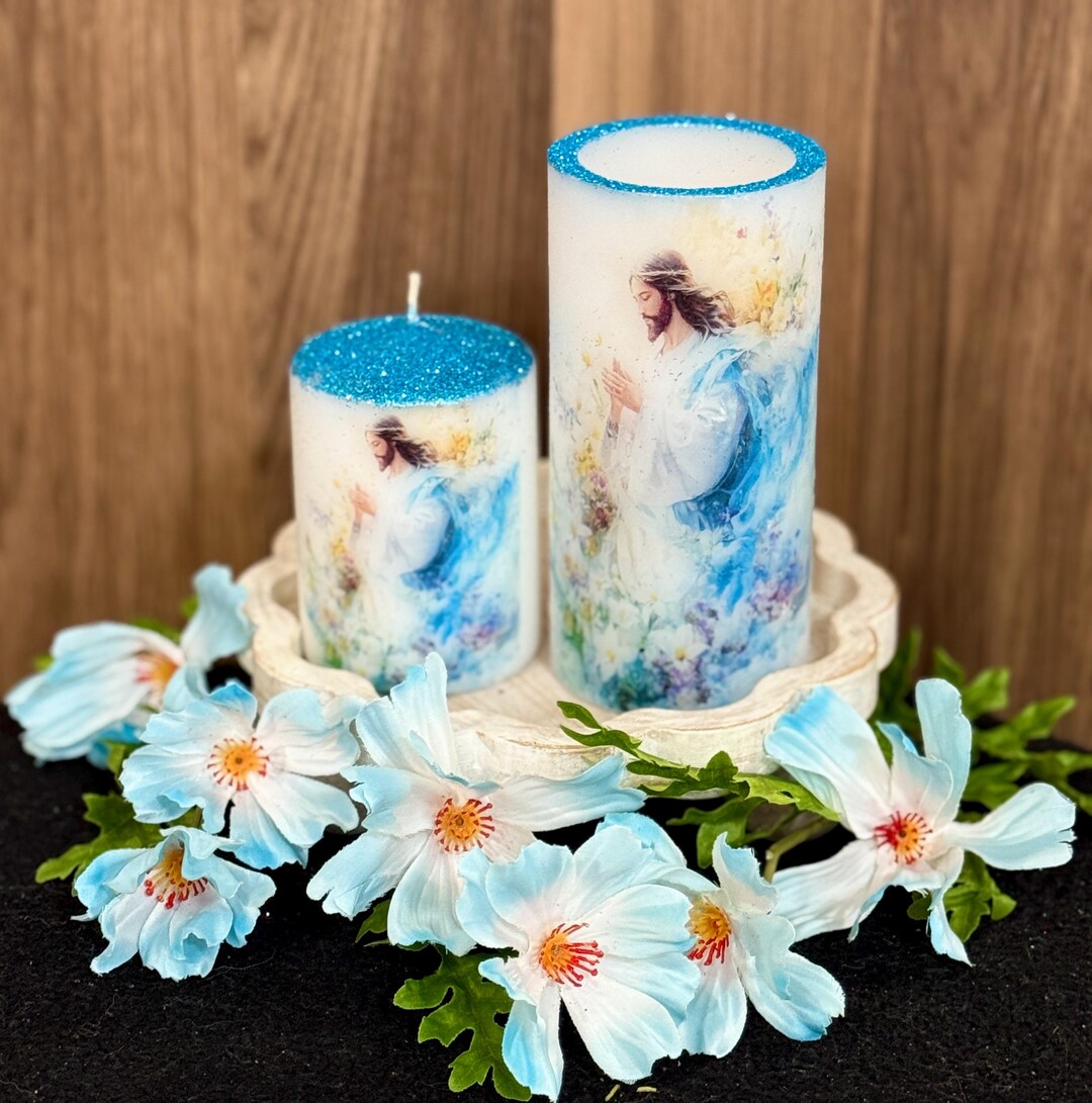 Jesus Candles, Easter Candles, Hand Crafted Candles, Jesus Has Risen ...