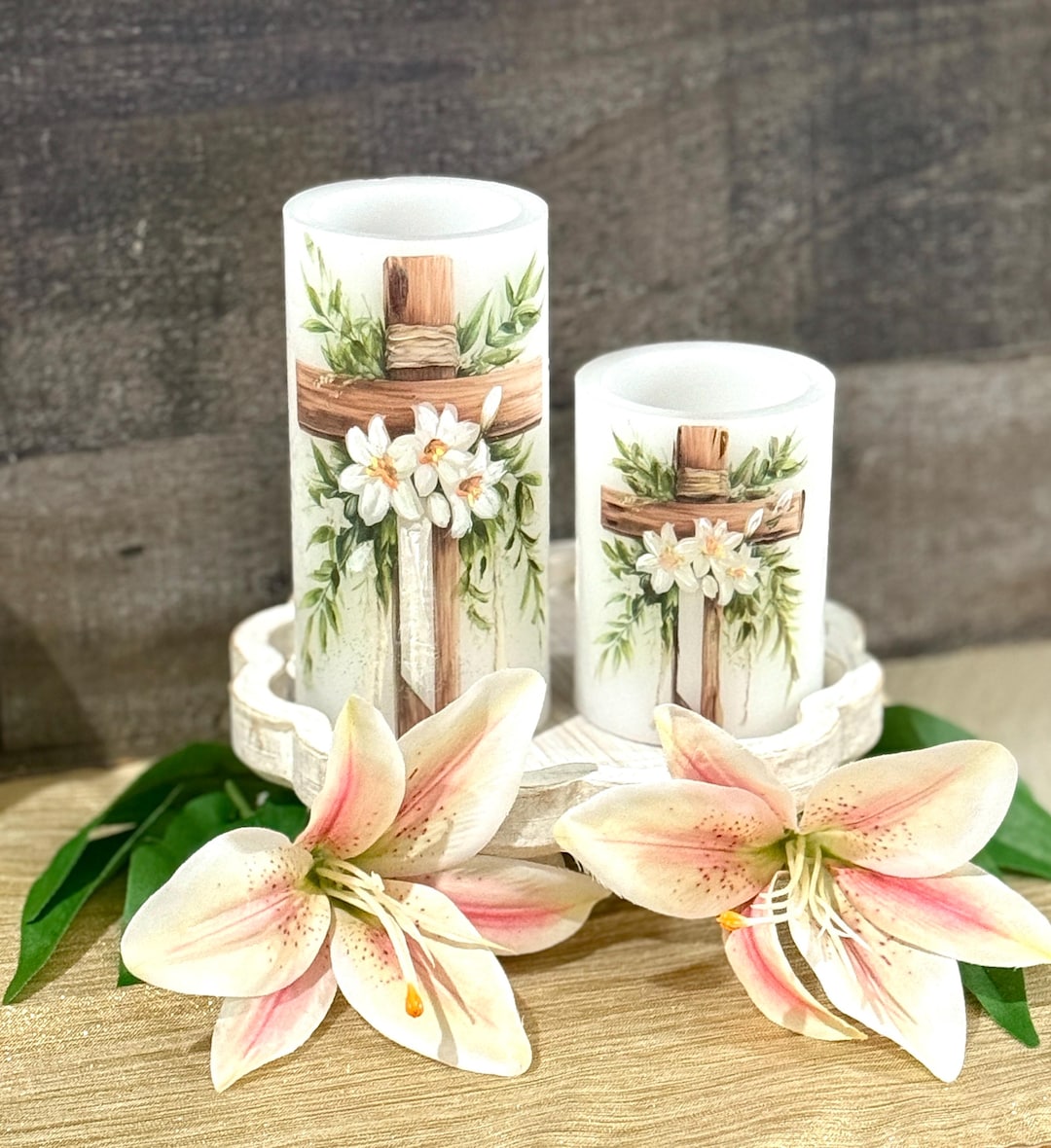 LED Easter Candles, Spring Candles, Hand Crafted Candles, He is Risen ...